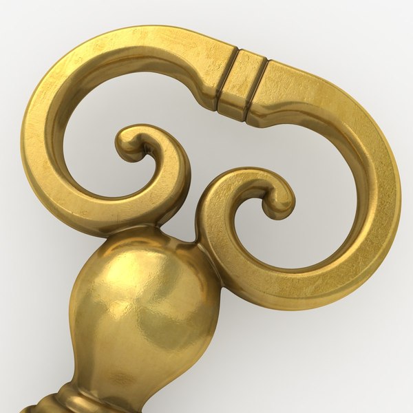 realistic vintage key gold silver max