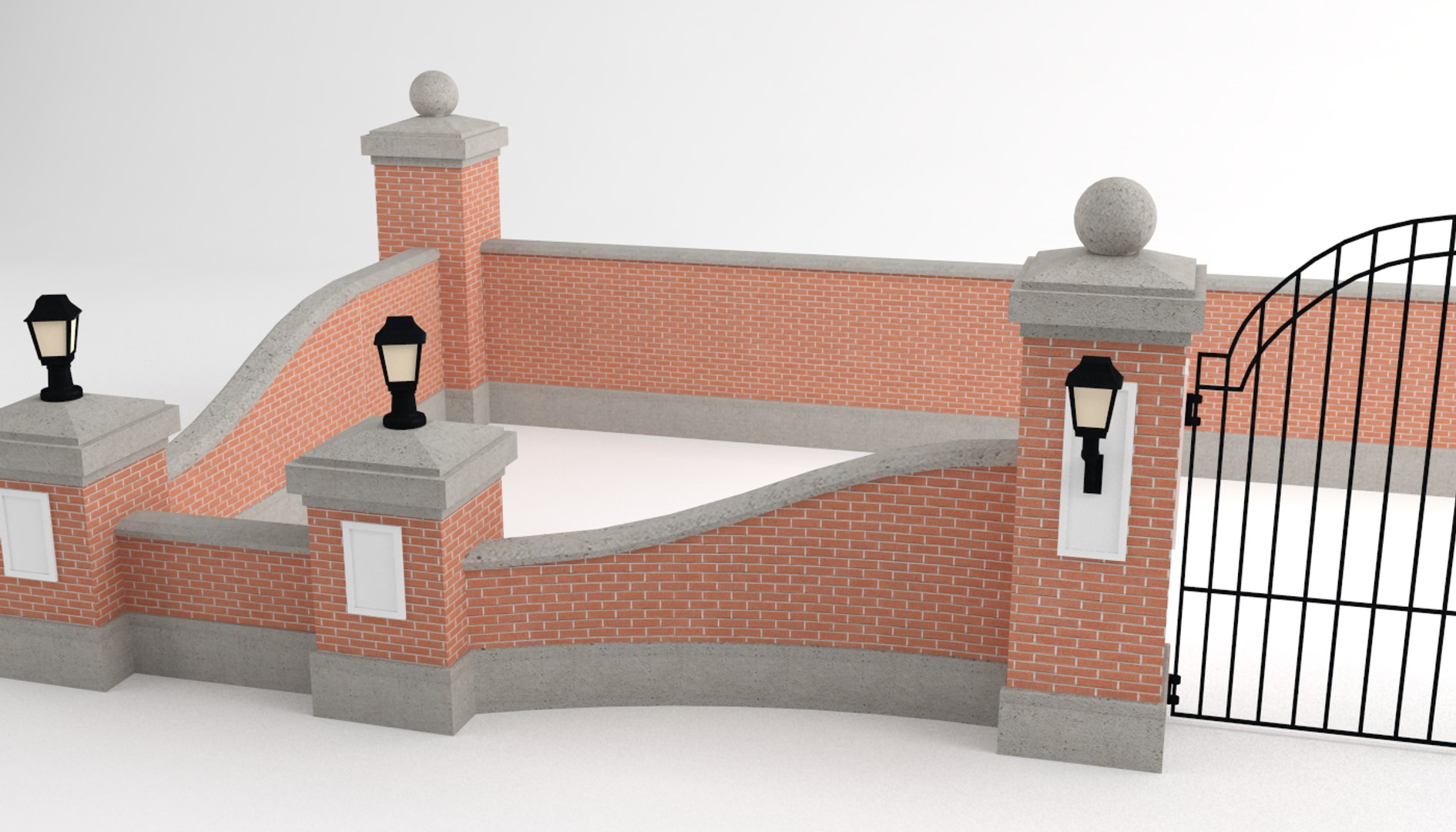 pack gate wall 3d model