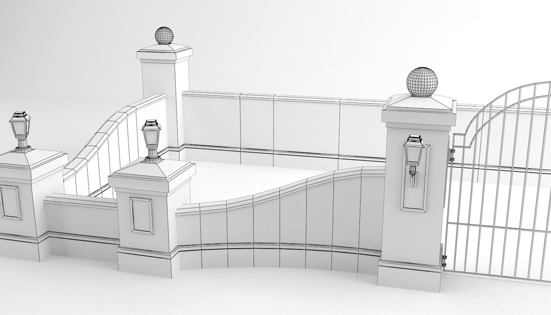 pack gate wall 3d model