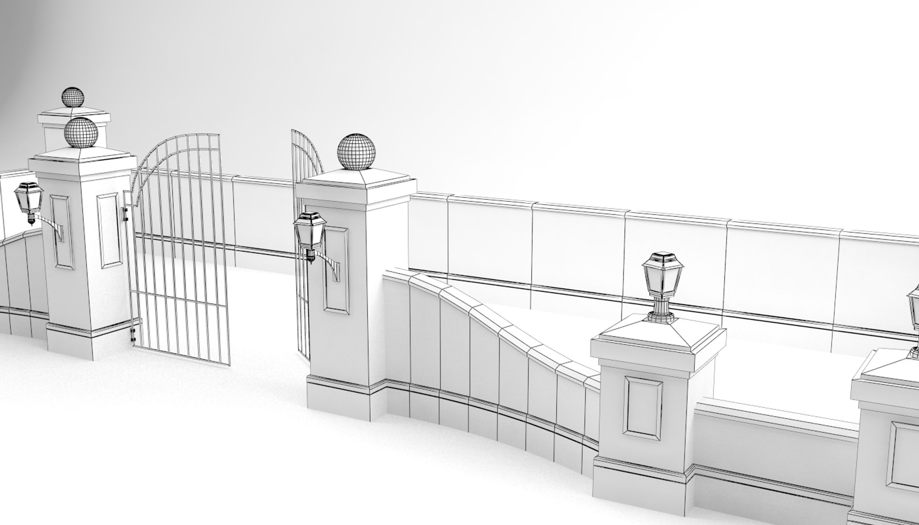 pack gate wall 3d model