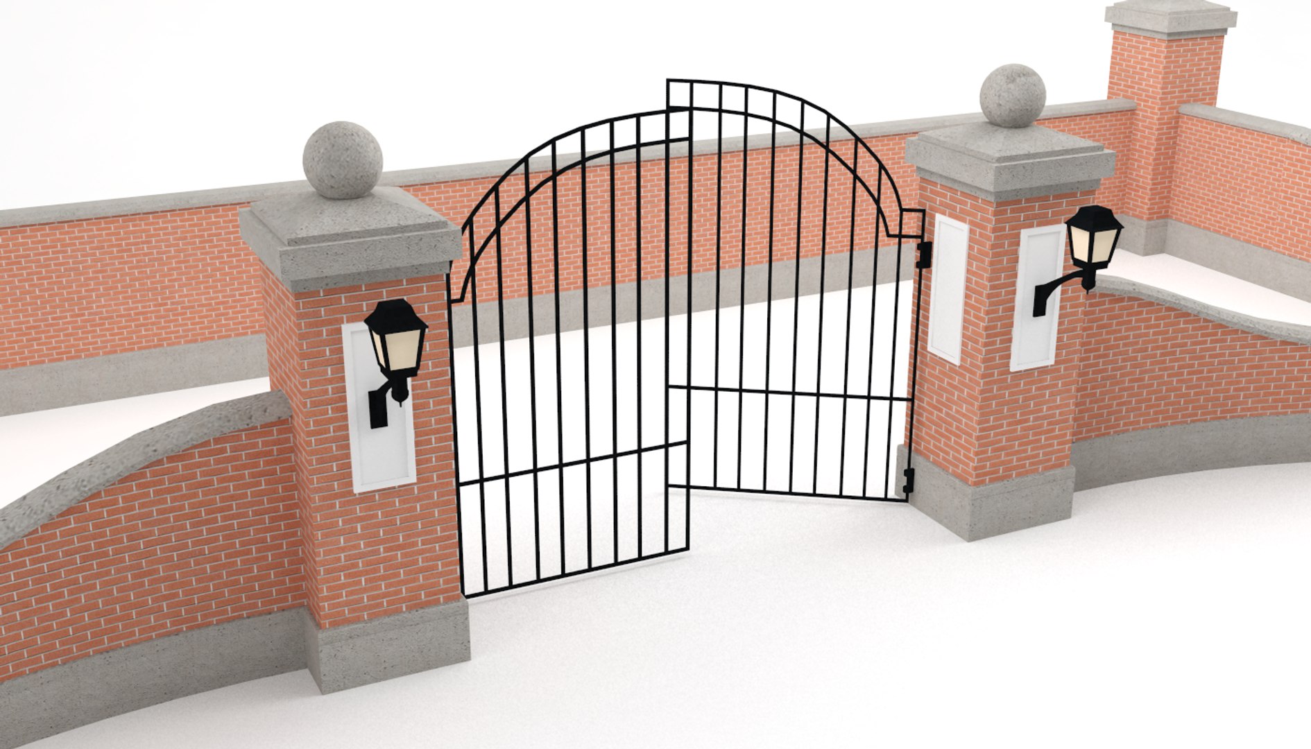 pack gate wall 3d model