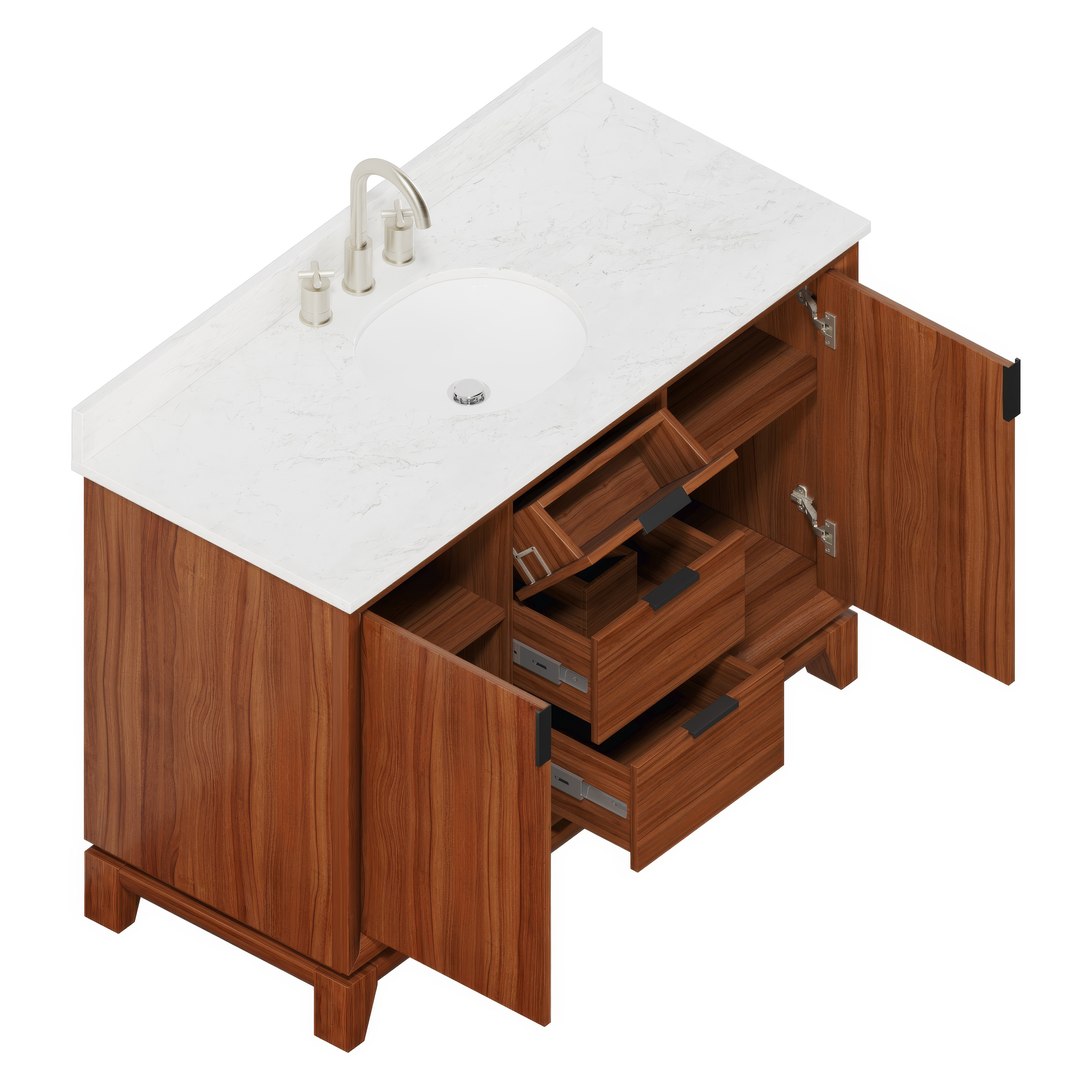 3D Talyn 48 Mahogany Vanity Cabinet - TurboSquid 2187613