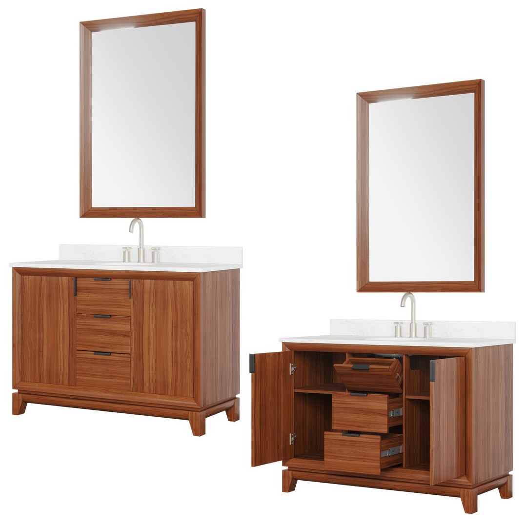 3D Talyn 48 Mahogany Vanity Cabinet - TurboSquid 2187613