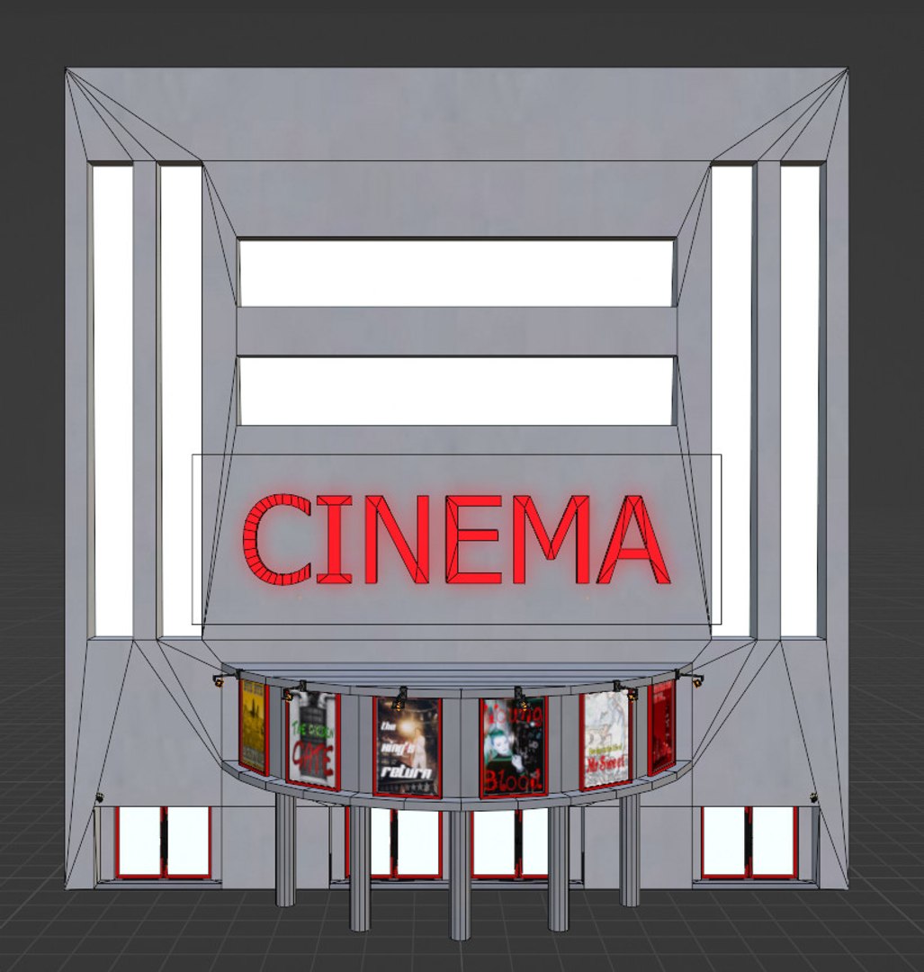 3d Theater Building Movie Model
