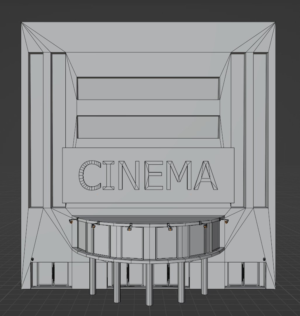 3d Theater Building Movie Model
