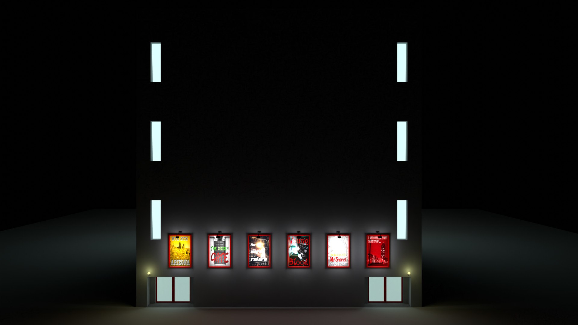 3d Theater Building Movie Model