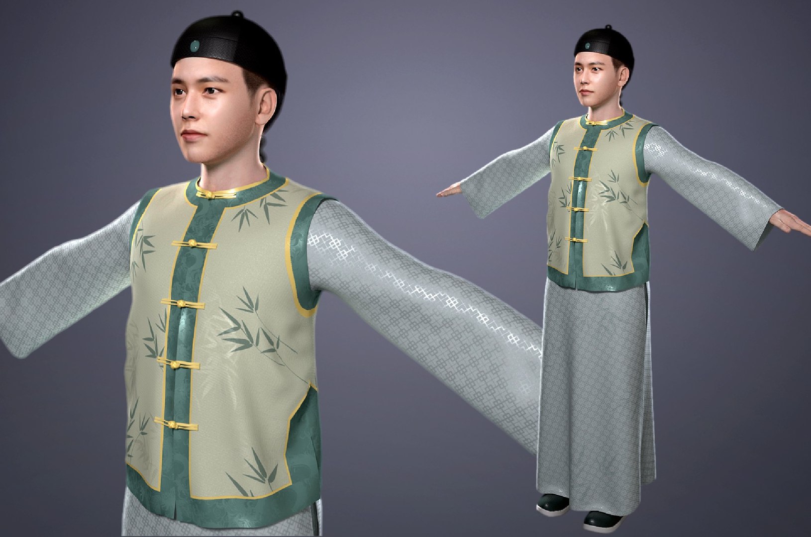 3D Model Chinese Ancient Qing Dynasty Master - TurboSquid 2203085