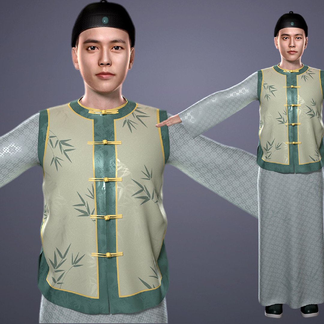 3D Model Chinese Ancient Qing Dynasty Master - TurboSquid 2203085