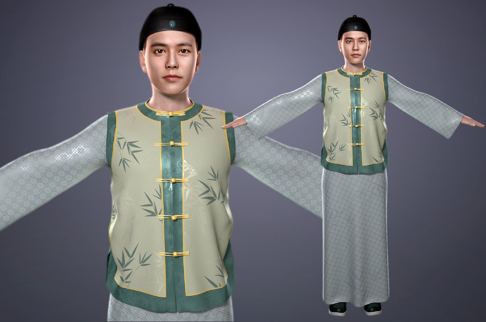 3D Model Chinese Ancient Qing Dynasty Master - TurboSquid 2203085