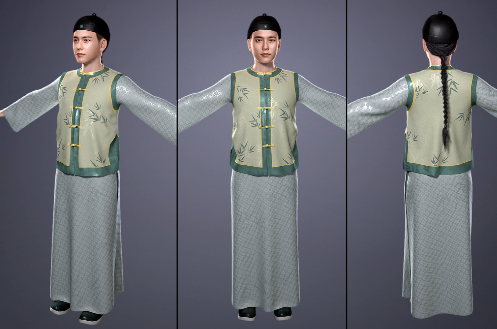 3D Model Chinese Ancient Qing Dynasty Master - TurboSquid 2203085
