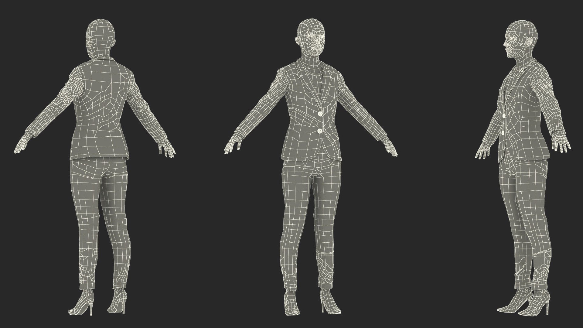 3D Professional Businesswoman A-Pose Fur - TurboSquid 2219490