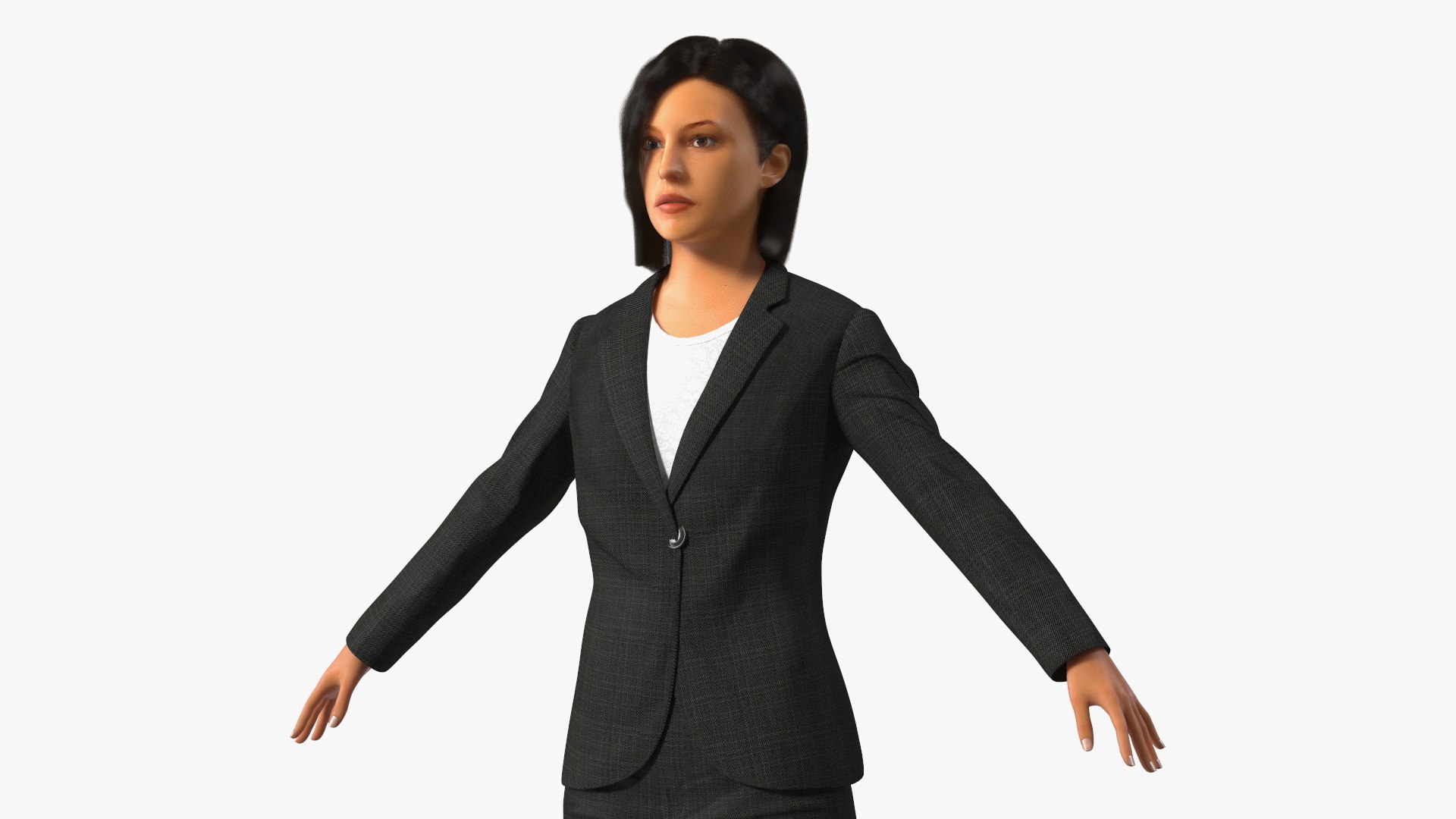 3D Professional Businesswoman A-Pose Fur - TurboSquid 2219490