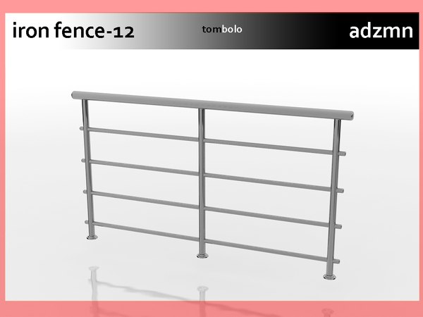 3d iron railing fence model