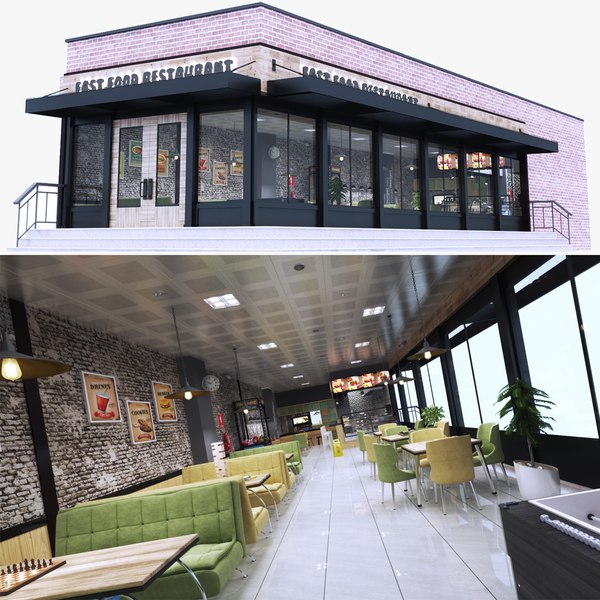 free fast food restaurant 3d model