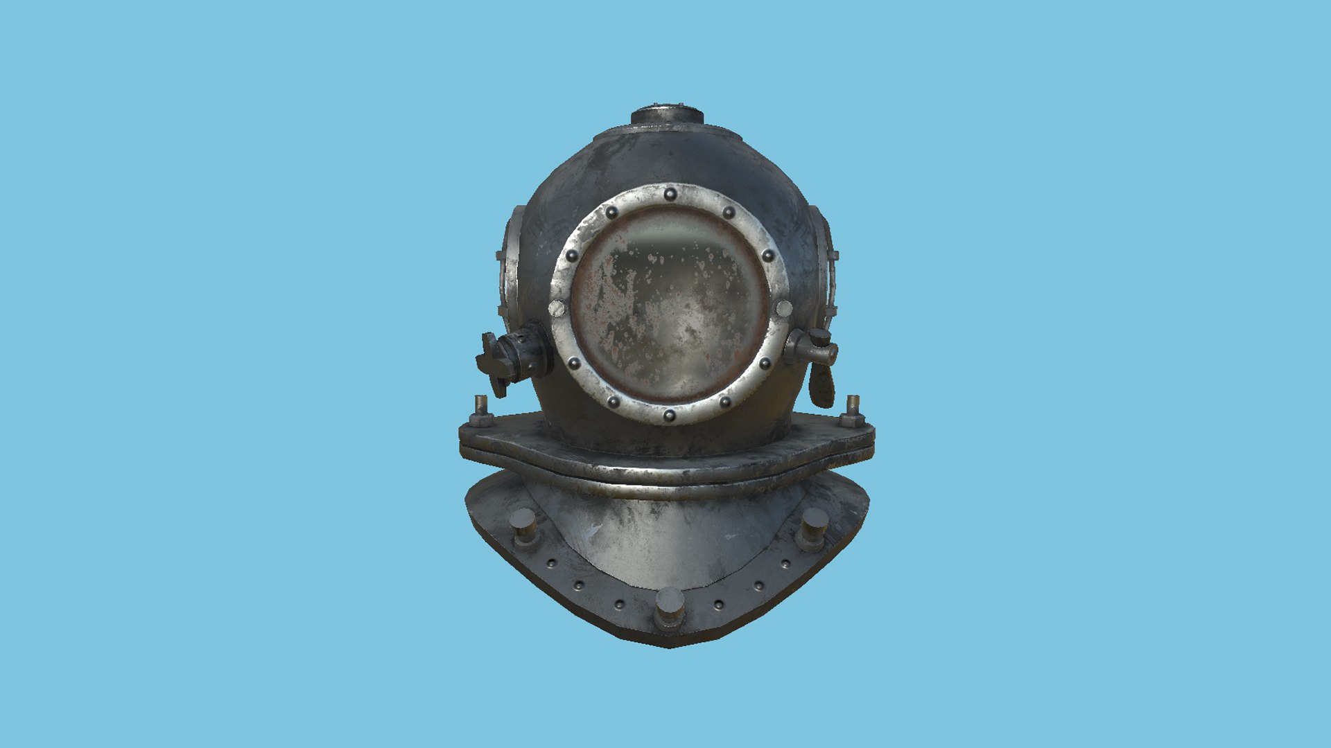 3D Diving Helmet 06 - Rust Iron - Character Design Fashion Model ...