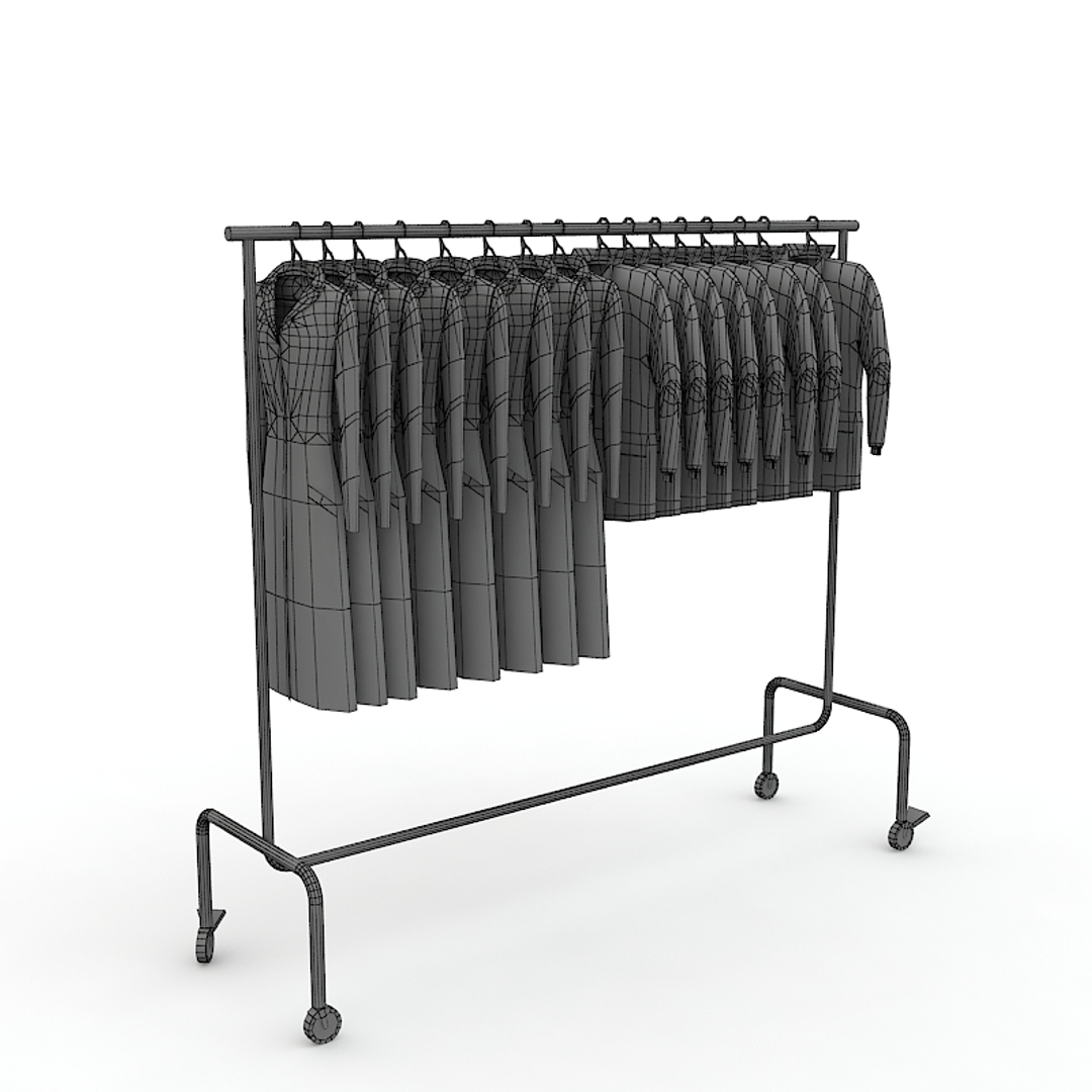 3dsmax metal clothes display rack