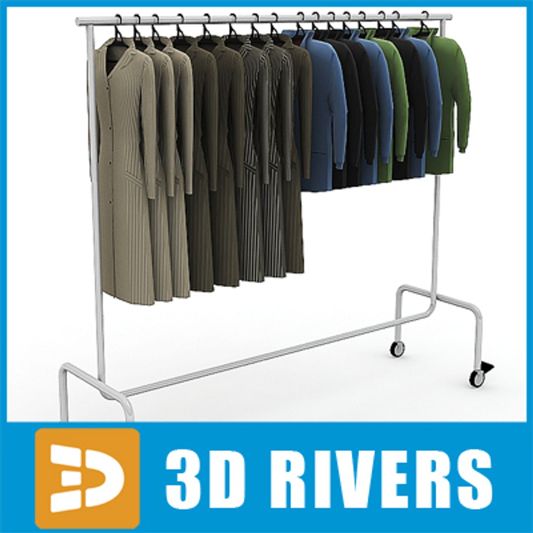 3dsmax metal clothes display rack