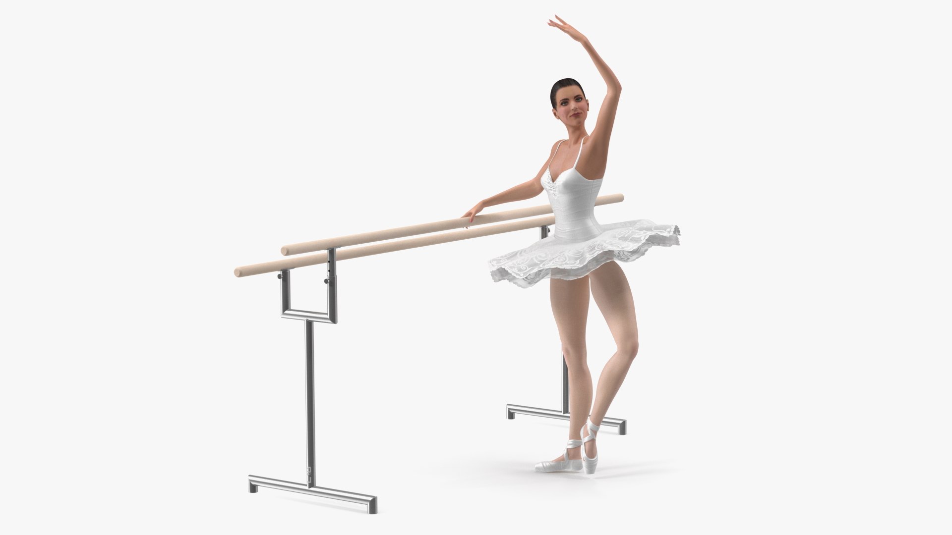 3D Ballerina with Portable Ballet Barre Rigged - TurboSquid 2006693