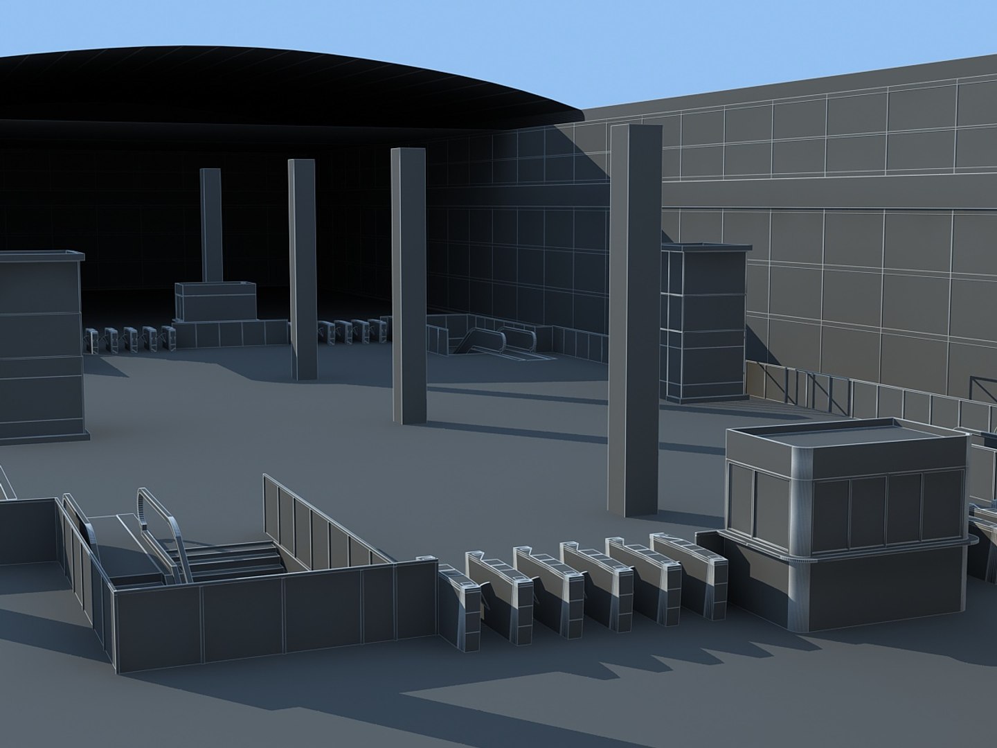 3D Section Of Subway Station 2 Model - TurboSquid 2032186
