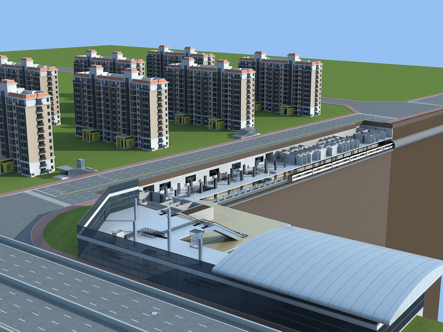 3D Section Of Subway Station 2 Model - TurboSquid 2032186