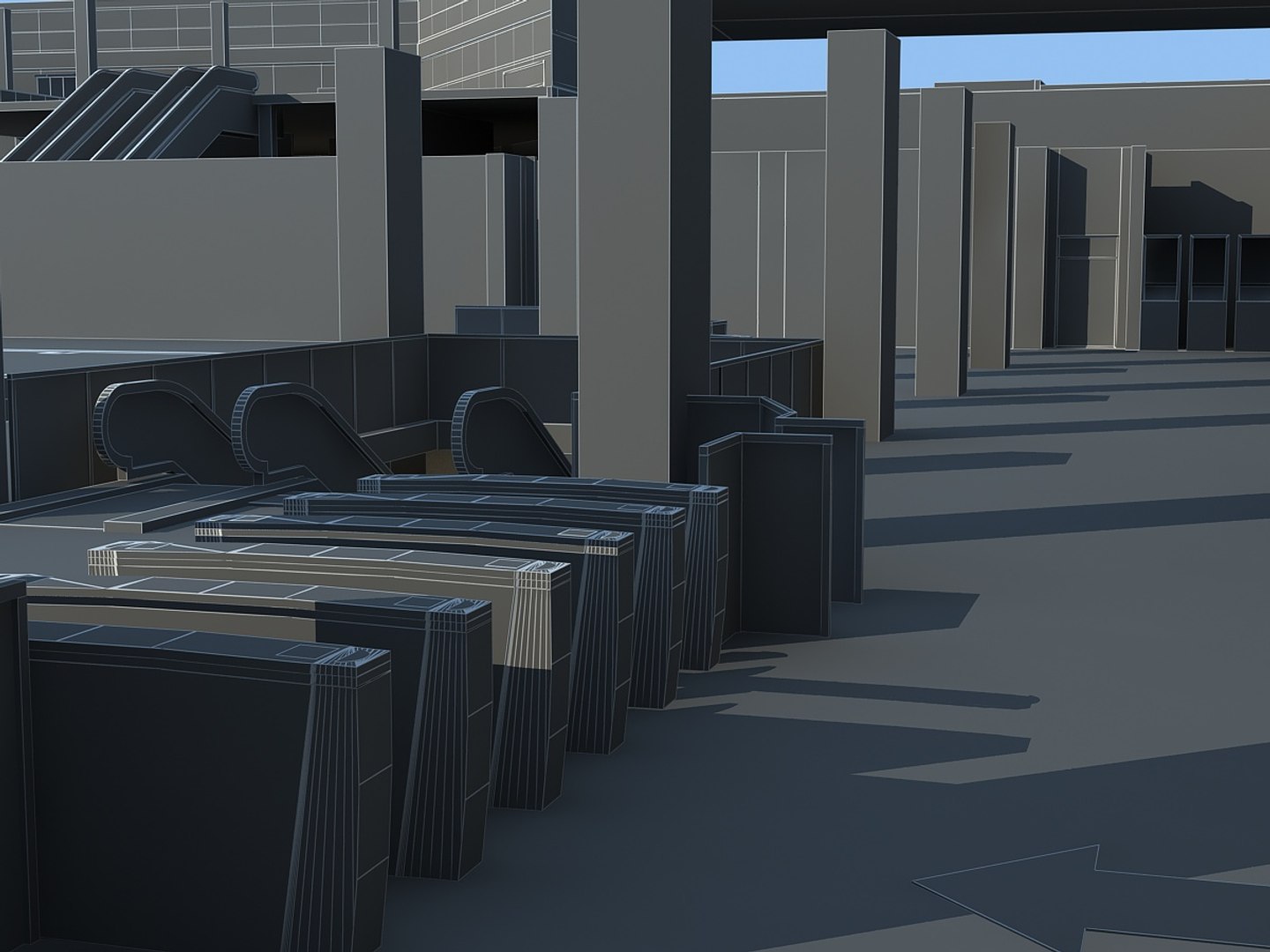 3D Section Of Subway Station 2 Model - TurboSquid 2032186