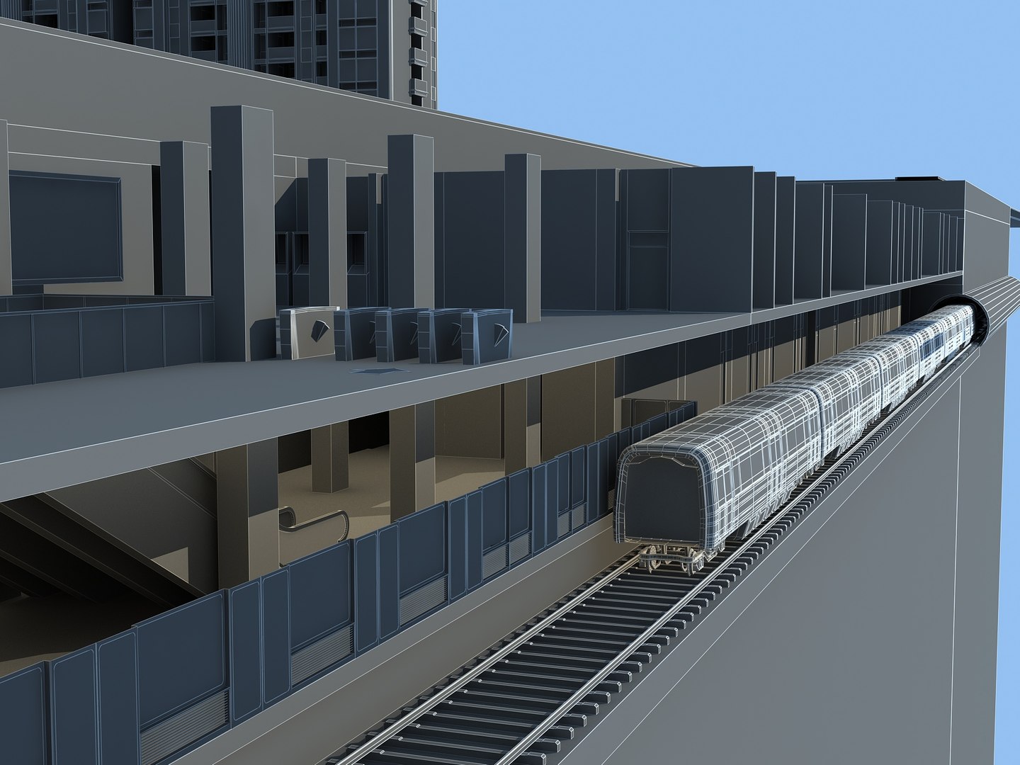3D Section Of Subway Station 2 Model - TurboSquid 2032186