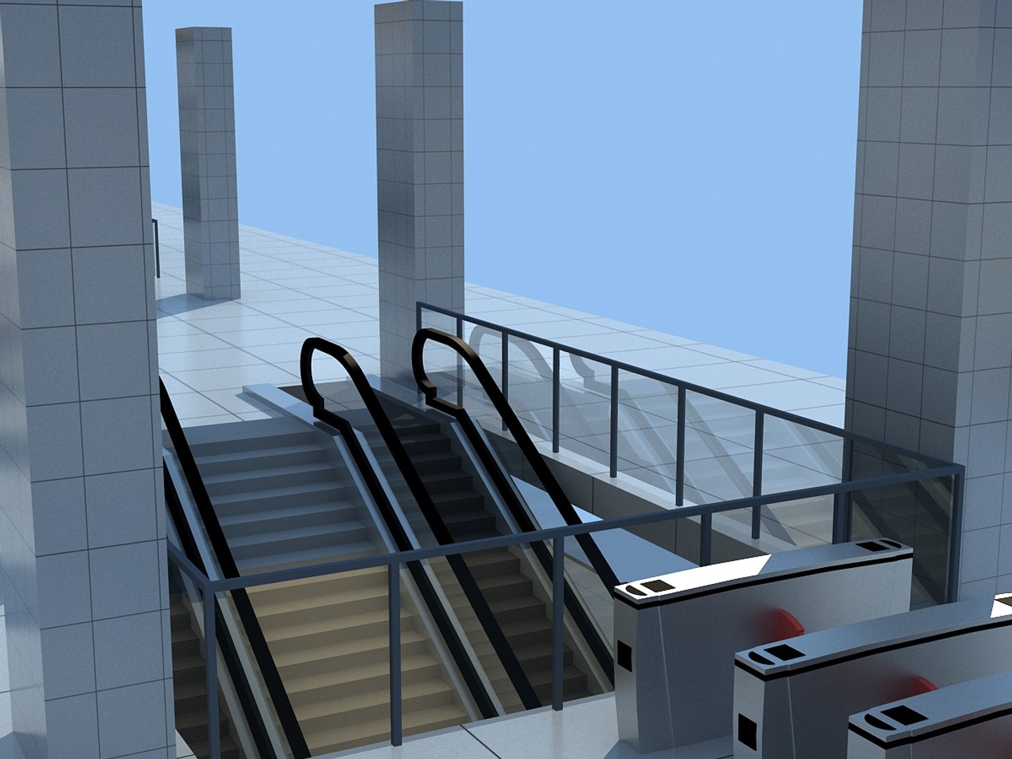 3D Section Of Subway Station 2 Model - TurboSquid 2032186