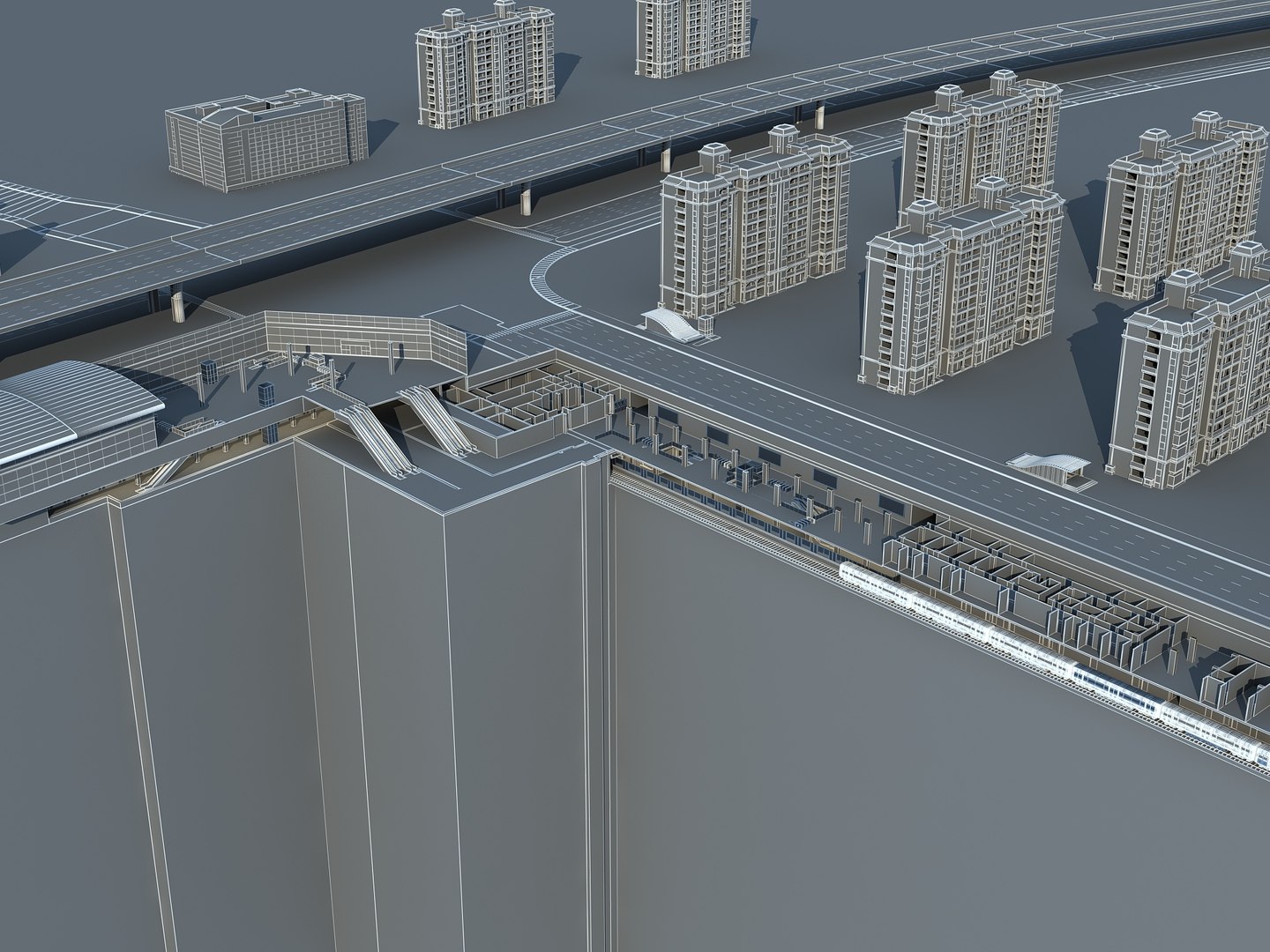 3D Section Of Subway Station 2 Model - TurboSquid 2032186