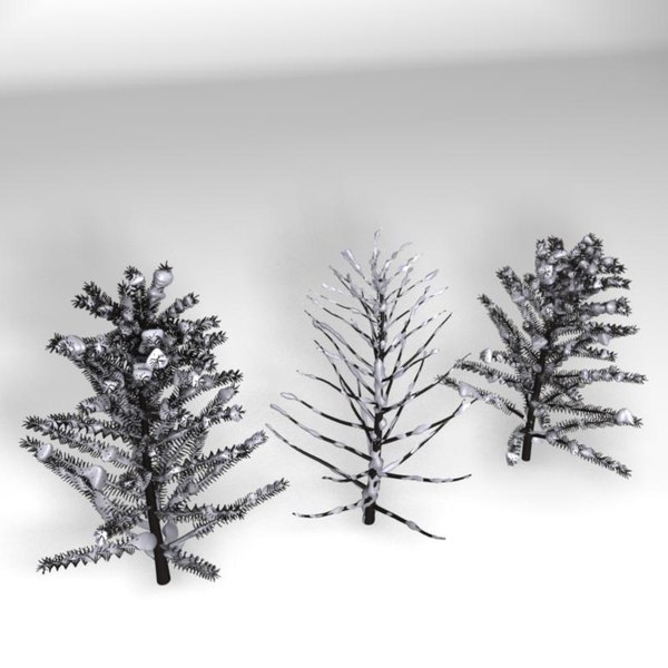 3d model realistic set trees snow