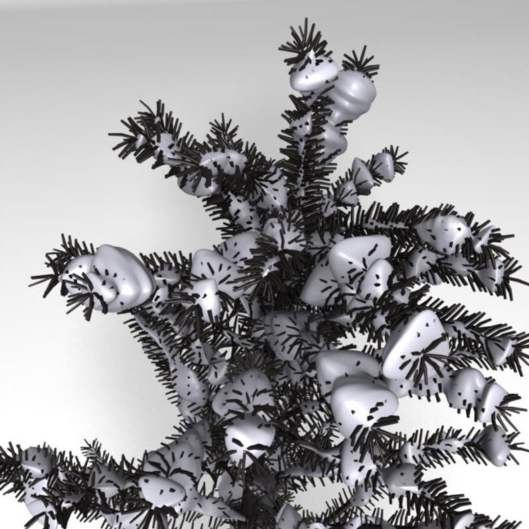 3d Model Realistic Set Trees Snow