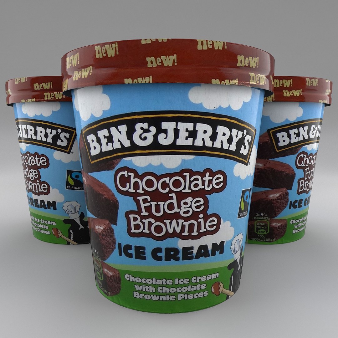 3D Model Ben And Jerrys Chocolate Fudge Brownie - TurboSquid 2014080