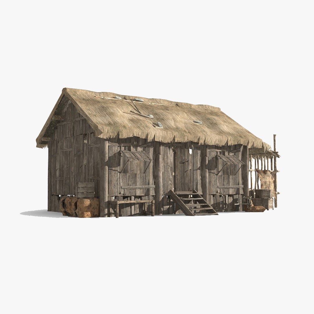 3D Ancient Asian Architecture Village Thatched House - TurboSquid 2028251