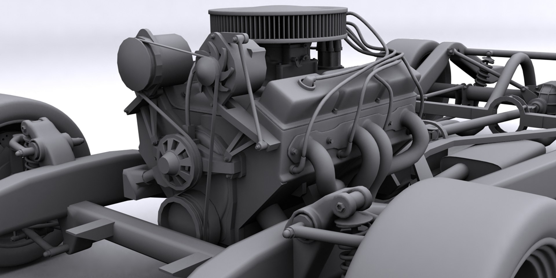 Hot Rod Chassis Car 3d Model