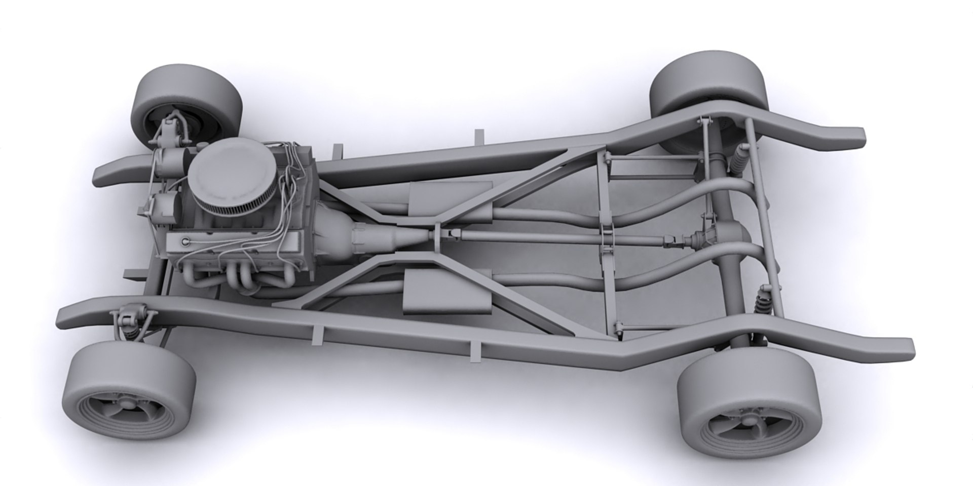 Hot Rod Chassis Car 3d Model