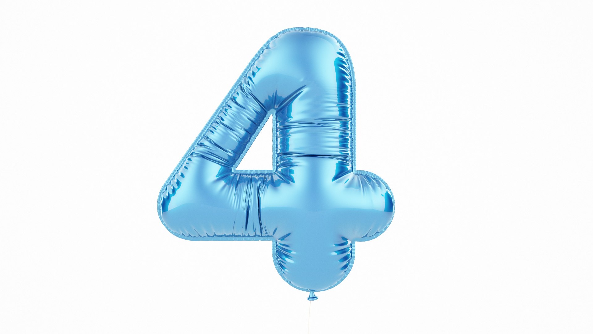 3D Shiny Foil Balloon Number 4 model - TurboSquid 2144248