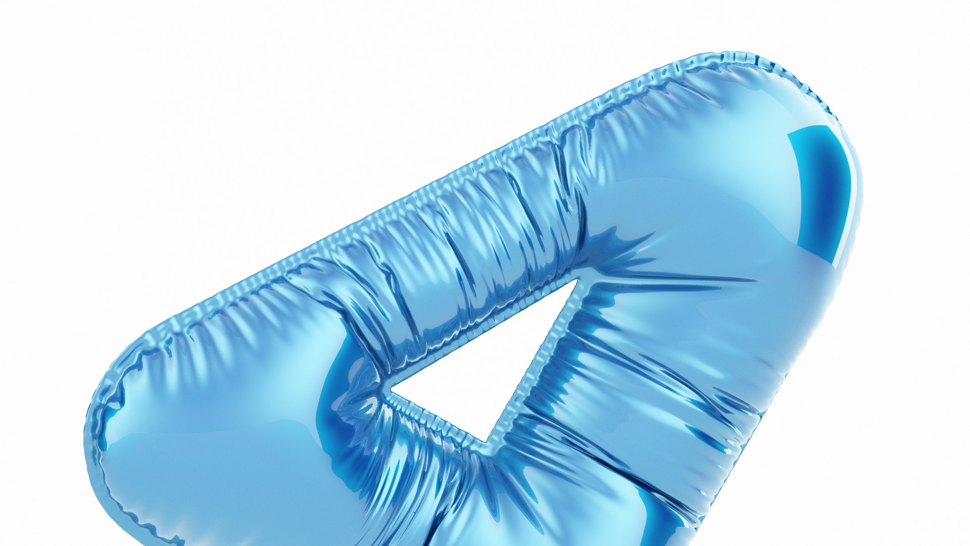 3D Shiny Foil Balloon Number 4 model - TurboSquid 2144248