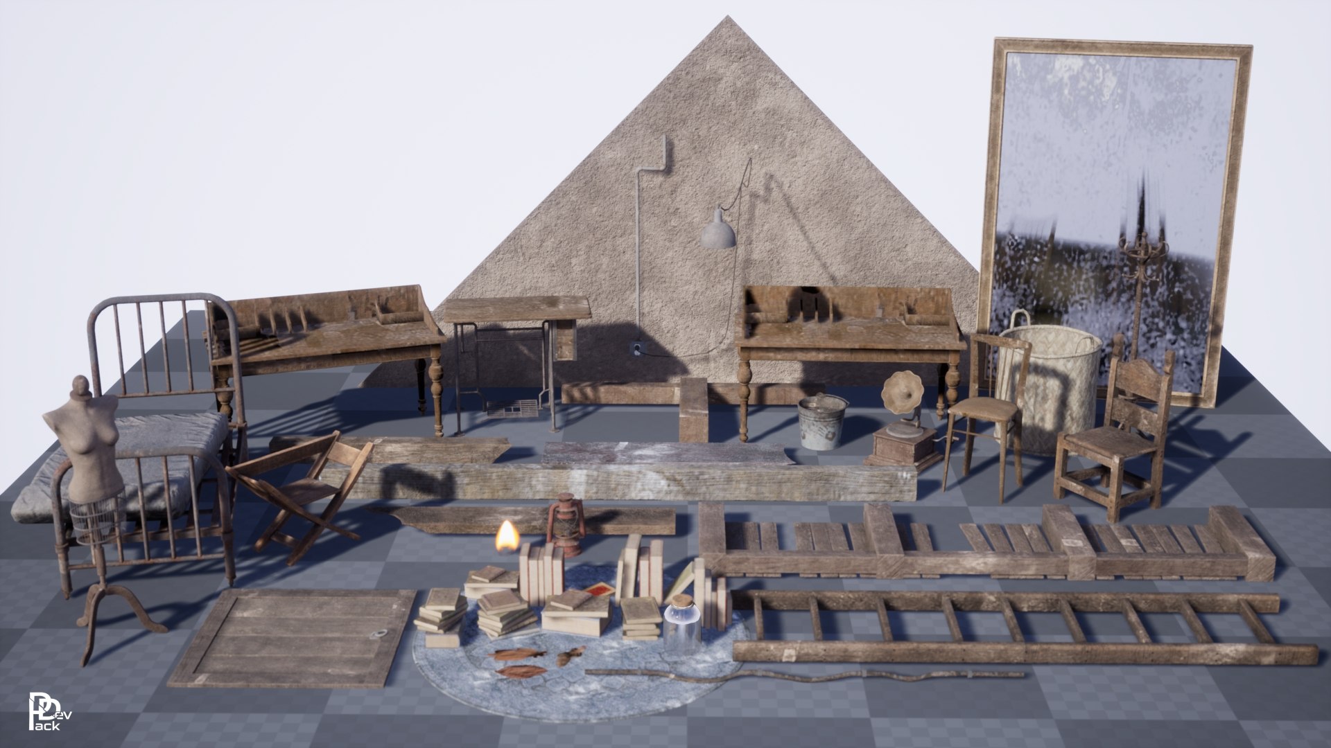 3D Model Old Attic 33 Assets - TurboSquid 2198585