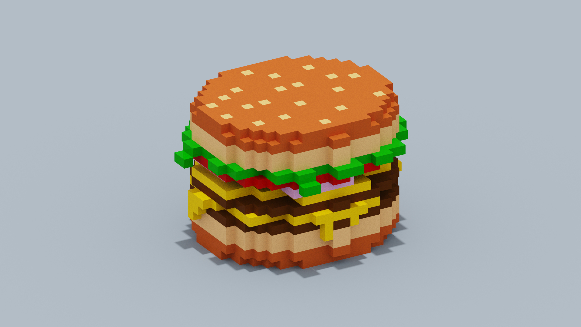 Voxel Burger 3D Model - TurboSquid 1946677