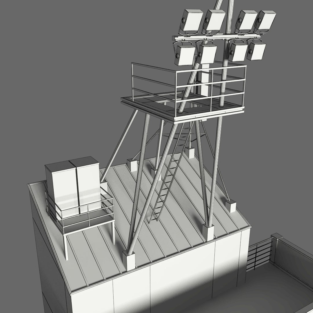 3d Model Industrial Glass Tower