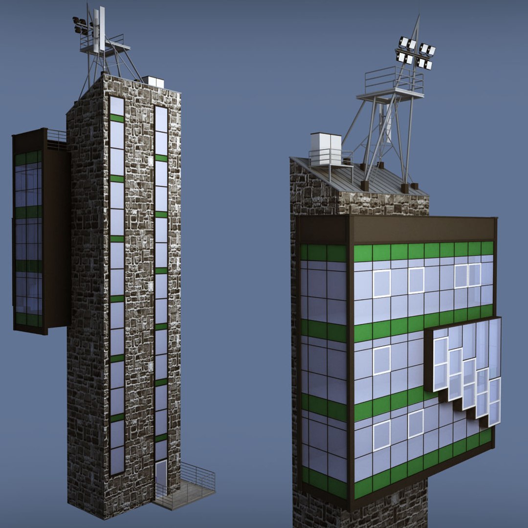 3d Model Industrial Glass Tower