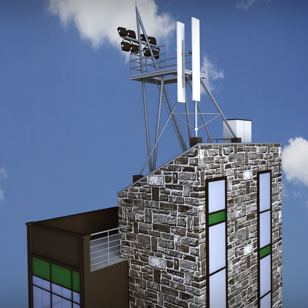 3d Model Industrial Glass Tower