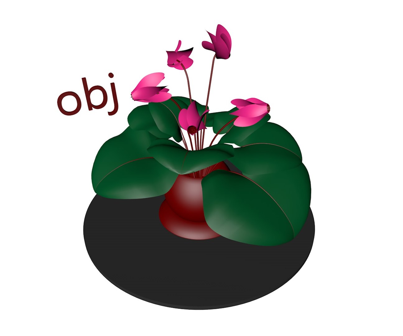 3D Cyclamen Flawer Metallic - TurboSquid 1340475