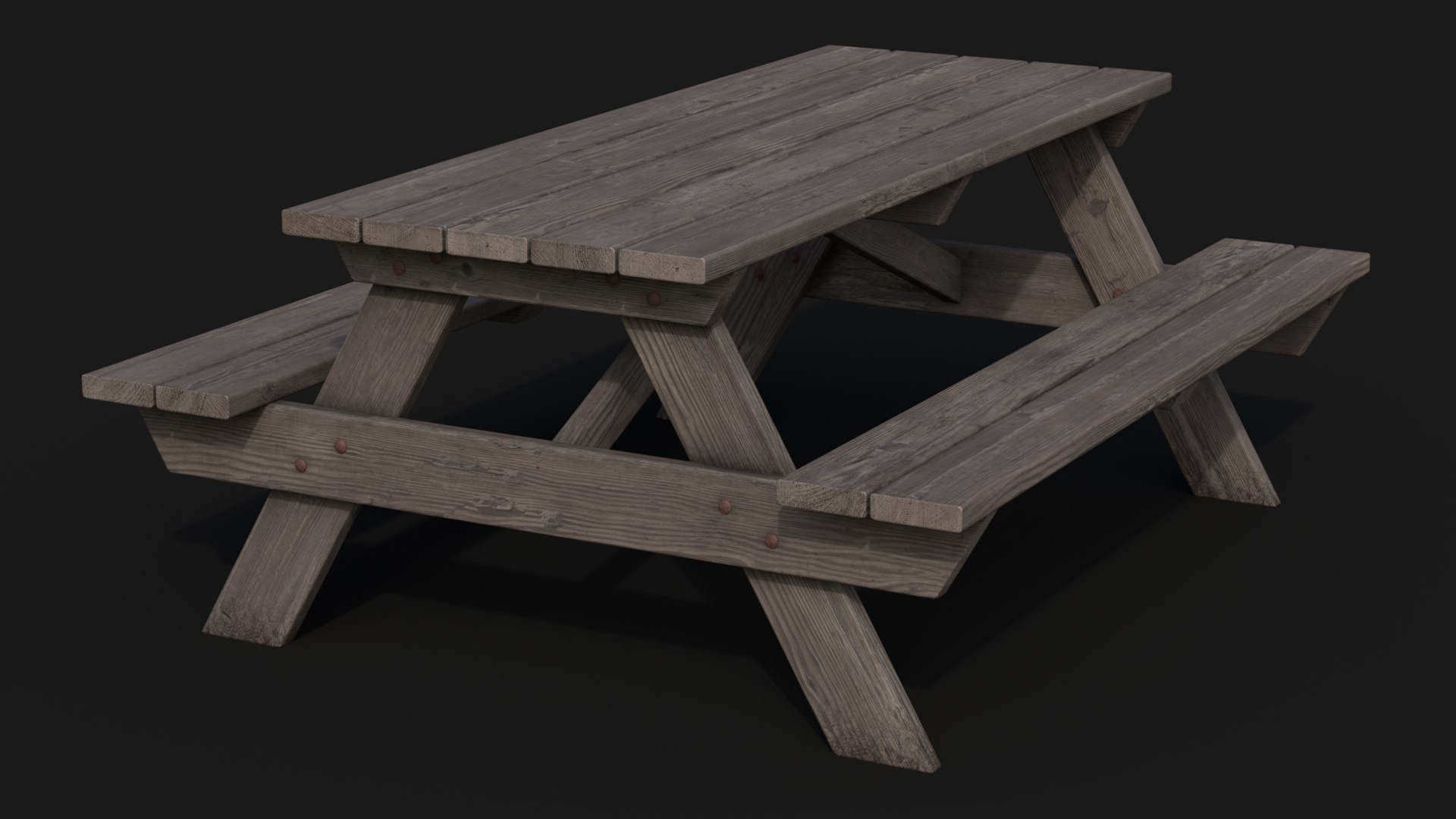 Picnic Table 01 - Old 3D Model - TurboSquid 1753822