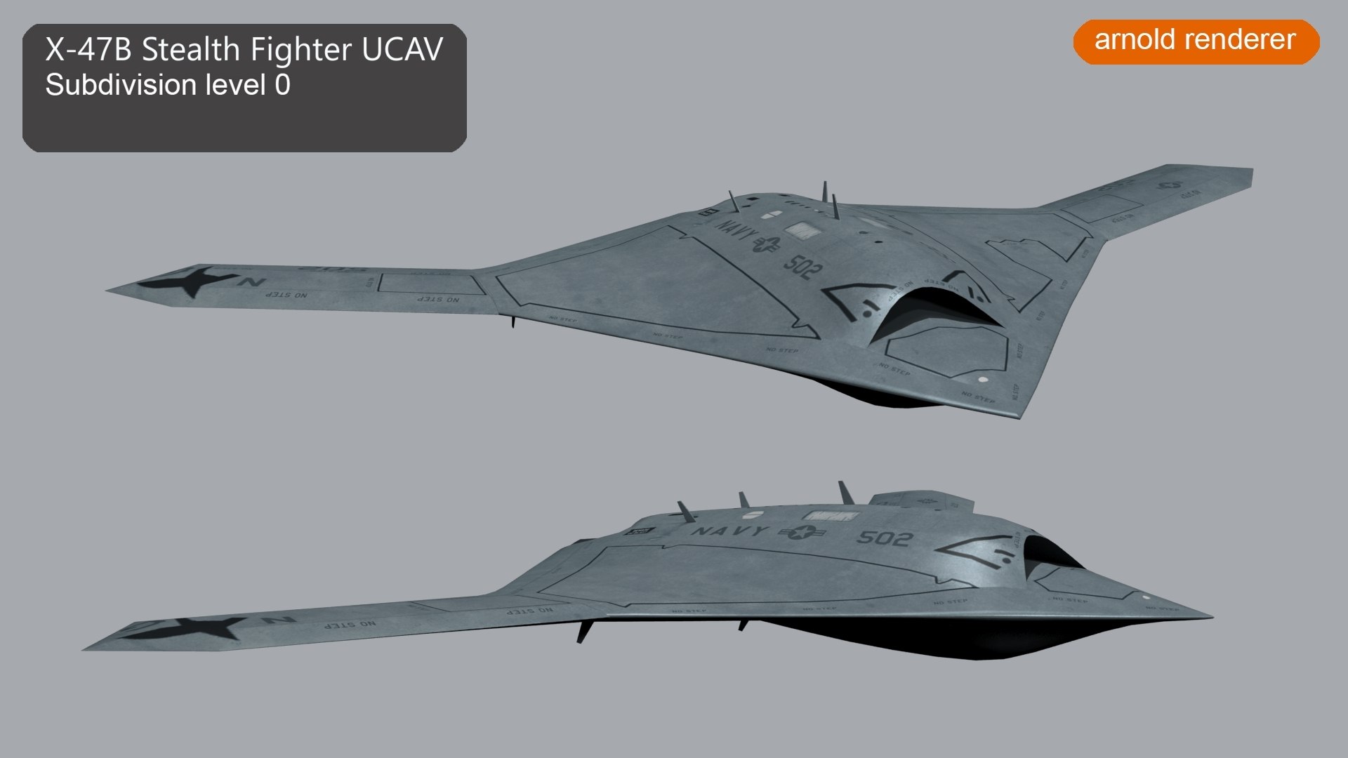 X-47B Stealth Fighter In-flight Version Model - TurboSquid 2200958