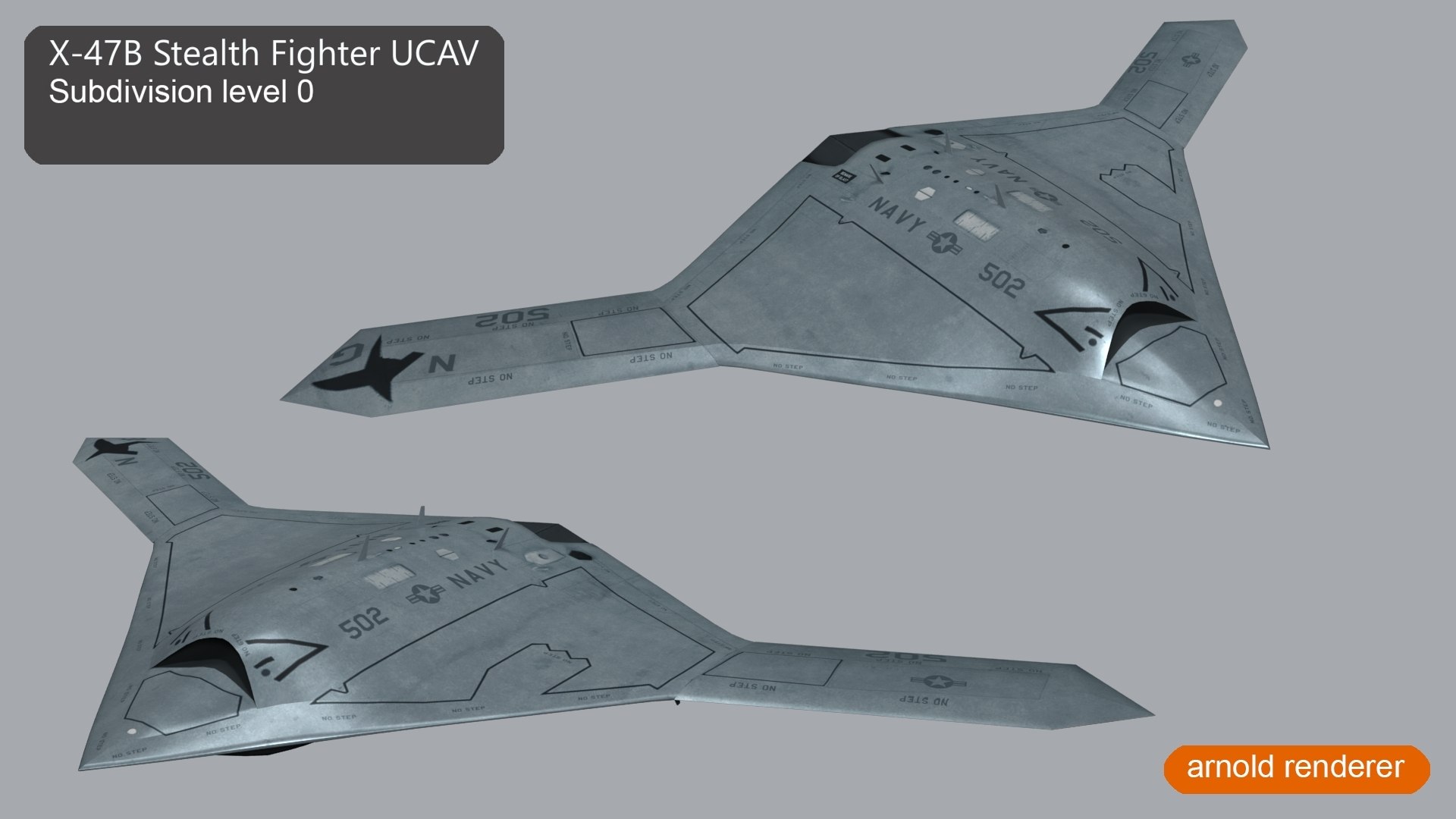 X-47B Stealth Fighter In-flight Version Model - TurboSquid 2200958