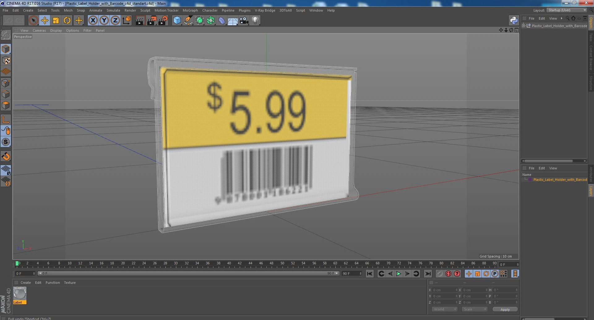 Plastic Label Holder with Barcode 3D model - TurboSquid 1908733