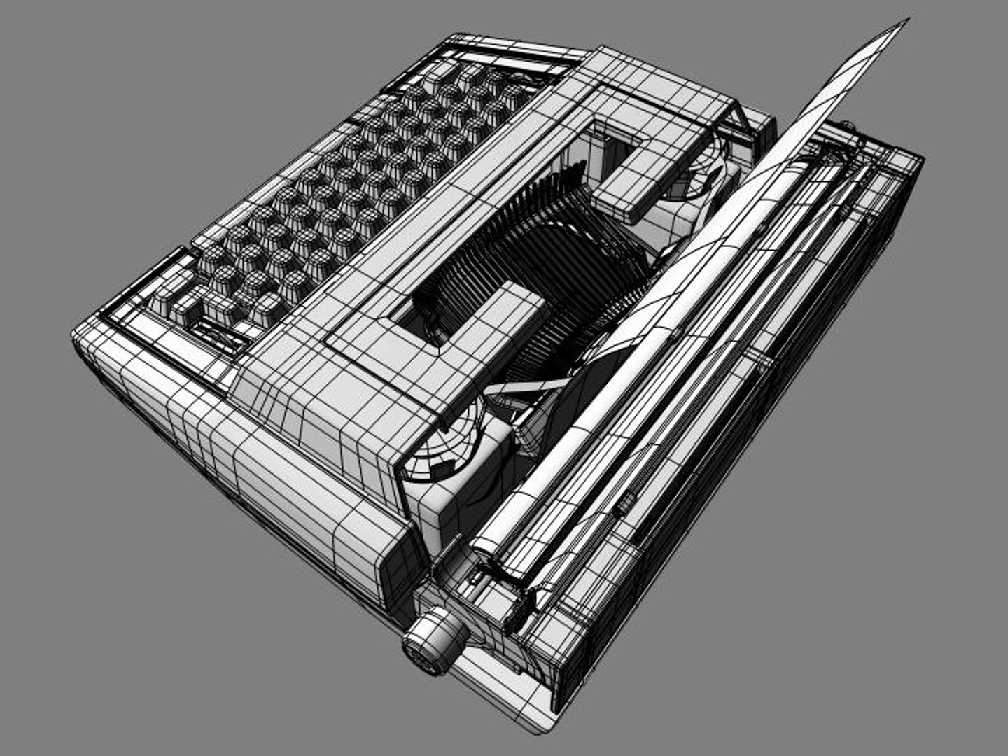 Old Typewriter 3d Model