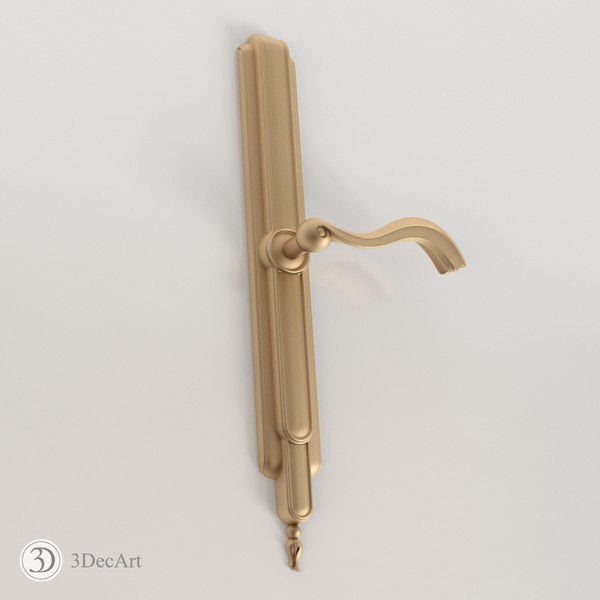 3d model of classic door handles