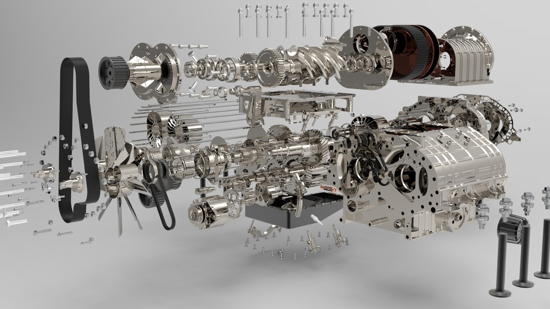 4Rotor 4L Two-stroke Engine 3D Model - TurboSquid 1946098