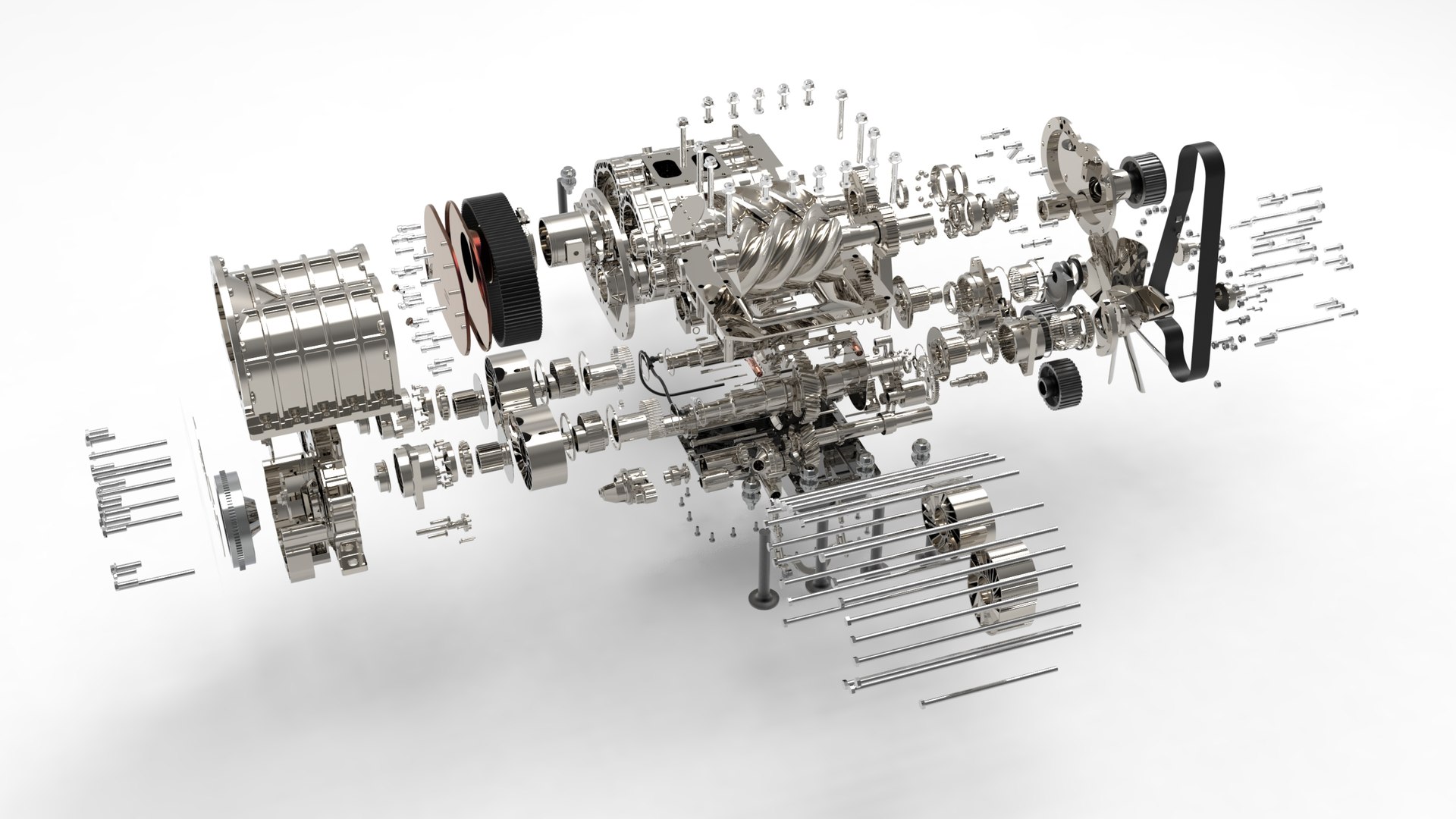 4Rotor 4L Two-stroke Engine 3D Model - TurboSquid 1946098